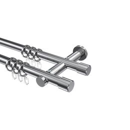 GARDINENSTANGE Platon Santo 540 cm (geteilt in 3 x 180 cm), 2-l&auml;ufig, 20 mm &Oslash; Chrom