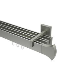 GARDINENSTANGE INNENLAUF Smartline Conex 100 cm, 3-l&auml;ufig, 14x35 mm Edelstahl-Optik