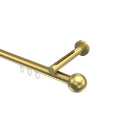 GARDINENSTANGE INNENLAUF Siteno Luino 300 cm (geteilt in 3 x 100 cm), 1-l&auml;ufig, 20 mm &Oslash; Messing-Optik