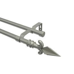 GARDINENSTANGE Olymp Matteo 540 cm (geteilt in 3 x 180 cm), 2-l&auml;ufig (ohne Ringe), 16 mm &Oslash; Chrom matt