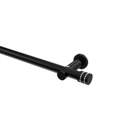 GARDINENSTANGE Platon Estana 180 cm, 1-l&auml;ufig (ohne Ringe), 20 mm &Oslash; Schwarz