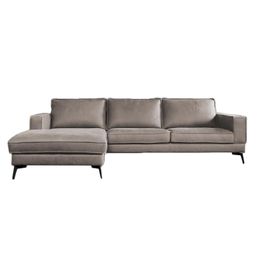 KAWOLA ECKSOFA BLOOM Hellgrau Leder