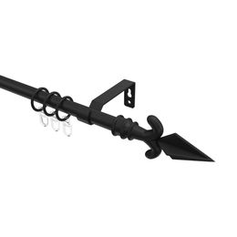 GARDINENSTANGE Olymp Matteo 160 cm, 1-l&auml;ufig, 16 mm &Oslash; Schwarz