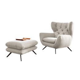 KAWOLA SESSEL CHARME Cremewei&szlig; Cord