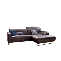 KAWOLA ECKSOFA YORK Dunkelbraun Leder