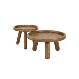 KAWOLA COUCHTISCH FLORA 2ER SET Braun Mango