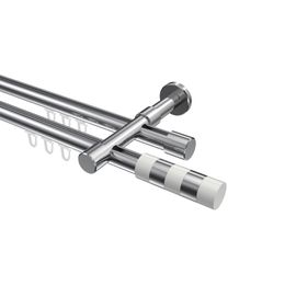 GARDINENSTANGE INNENLAUF Prestige Mavell 300 cm (geteilt in 3 x 100 cm), 2-l&auml;ufig, 20 mm &Oslash; Chrom