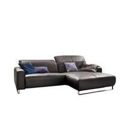 KAWOLA ECKSOFA MIT SITZTIEFENVERSTELLUNG YORK Anthrazit Leder Relaxfunktion
