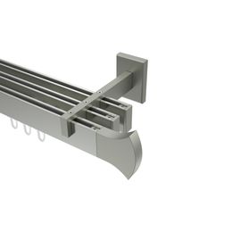 GARDINENSTANGE INNENLAUF Smartline Conex 320 cm (geteilt in 2 x 160 cm), 3-l&auml;ufig, 14x35 mm Edelstahl-Optik