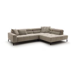 KAWOLA ECKSOFA MIT MOTORISCHEM SITZVORZUG OHIO Beige Cord Relaxfunktion