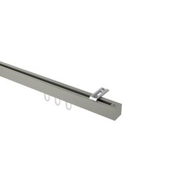 GARDINENSTANGE INNENLAUF Quadline Sono 240 cm (geteilt in 2 x 120 cm), 1-l&auml;ufig, 20x20 mm Satin-Silber