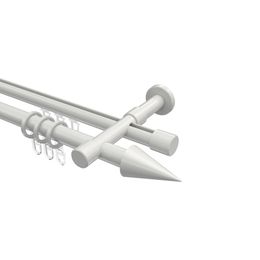GARDINENSTANGE RUNDROHR-INNENLAUF Prestige Savio 240 cm (geteilt in 2 x 120 cm), 2-l&auml;ufig, 20 mm &Oslash; Wei&szlig;