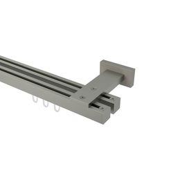 GARDINENSTANGE INNENLAUF Quadline Sono 420 cm (geteilt in 3 x 140 cm), 2-l&auml;ufig, 20x20 mm Satin-Silber