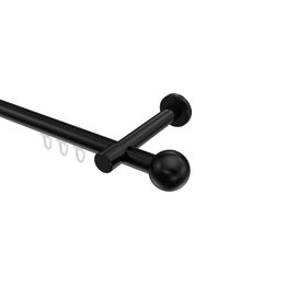 GARDINENSTANGE INNENLAUF Prestige Luino 260 cm (geteilt in 2 x 130 cm), 1-l&auml;ufig, 20 mm &Oslash; Schwarz