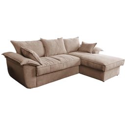 KAWOLA ECKSOFA DAMETO Braun Cord Mit Schlaffunktion