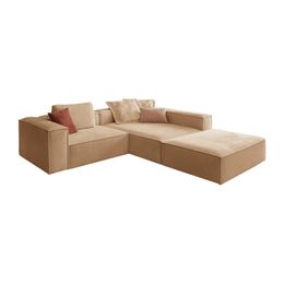 KAWOLA ECKSOFA CARMO Braun Flachgewebe