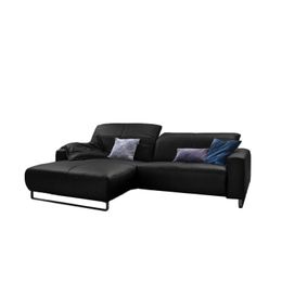 KAWOLA ECKSOFA YORK Schwarz Leder