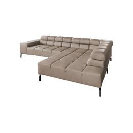 KAWOLA ECKSOFA NELSON Grau Leder Relaxfunktion
