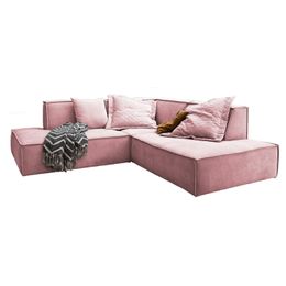 KAWOLA ECKSOFA SAMU Pink Webstoff