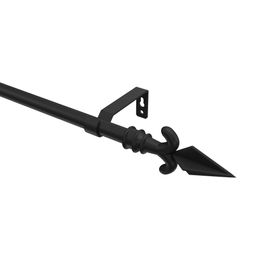 GARDINENSTANGE Olymp Matteo 180 cm, 1-l&auml;ufig (ohne Ringe), 16 mm &Oslash; Schwarz