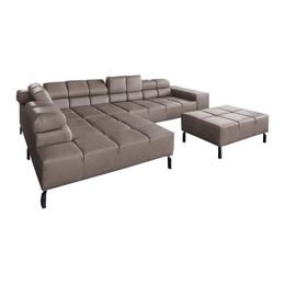 KAWOLA ECKSOFA NELSON Dunkelbraun Leder