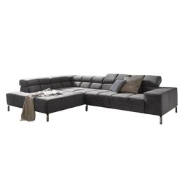 KAWOLA ECKSOFA MIT MOTORISCHEM SITZVORZUG NELSON Grau Velvet Relaxfunktion