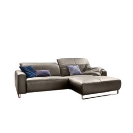 KAWOLA ECKSOFA YORK Lavagrau Leder