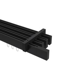 GARDINENSTANGE INNENLAUF Smartline Lox 140 cm, 4-l&auml;ufig, 14x35 mm Schwarz