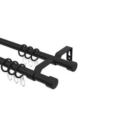 GARDINENSTANGE Olymp Lucan 140 cm, 2-l&auml;ufig, 16 mm &Oslash; Schwarz