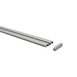 GARDINENSCHIENE Slimline 240 cm (geteilt in 2 x 120 cm), 1-/2-l&auml;ufig Silbergrau