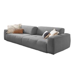 KAWOLA SOFA MIT SITZTIEFENVERSTELLUNG PALACE Grau Cord Relaxfunktion
