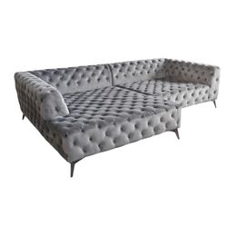KAWOLA ECKSOFA NARLA Silber Velvet