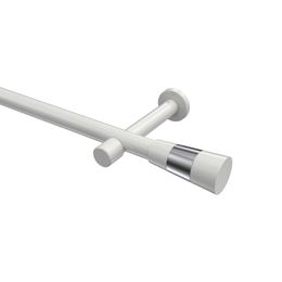 GARDINENSTANGE Prestige Tanara 280 cm (geteilt in 2 x 140 cm), 1-l&auml;ufig (ohne Ringe), 20 mm &Oslash; Wei&szlig;