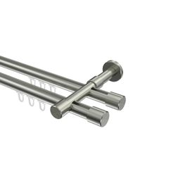 GARDINENSTANGE INNENLAUF Prestige Santo 200 cm, 2-l&auml;ufig, 20 mm &Oslash; Edelstahl-Optik