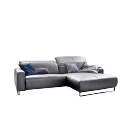 KAWOLA ECKSOFA YORK Hellgrau Leder