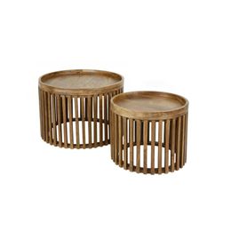 KAWOLA COUCHTISCH LANI 2ER SET Braun Mango