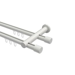 GARDINENSTANGE INNENLAUF Platon Santo 420 cm (geteilt in 3 x 140 cm), 2-l&auml;ufig, 20 mm &Oslash; Wei&szlig;
