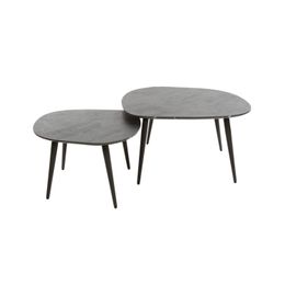 KAWOLA COUCHTISCH PARANA 2ER SET Schwarz Kunststoff