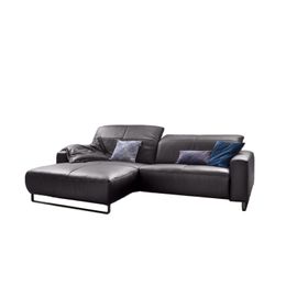 KAWOLA ECKSOFA MIT SITZTIEFENVERSTELLUNG YORK Taupe Leder Relaxfunktion