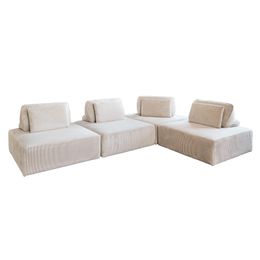 KAWOLA MODULSOFA WIOLO SOFT 4 MODULE 4 KISSEN Cremewei&szlig; Cord