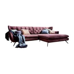 KAWOLA ECKSOFA CHARME Pink Velvet
