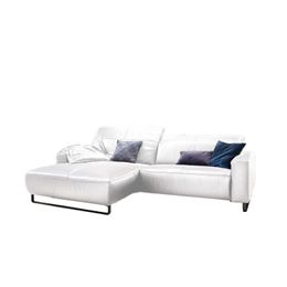 KAWOLA ECKSOFA MIT SITZTIEFENVERSTELLUNG YORK Wei&szlig; Leder Relaxfunktion