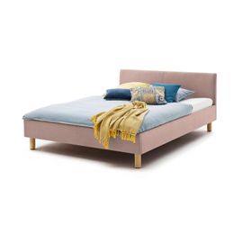 KAWOLA POLSTERBETT LEO Pink Webstoff
