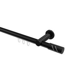 GARDINENSTANGE INNENLAUF Platon Zoena 400 cm (geteilt in 2 x 200 cm), 1-l&auml;ufig, 20 mm &Oslash; Schwarz