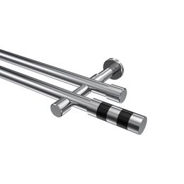 GARDINENSTANGE Prestige Mavell 160 cm, 2-l&auml;ufig (ohne Ringe), 20 mm &Oslash; Chrom