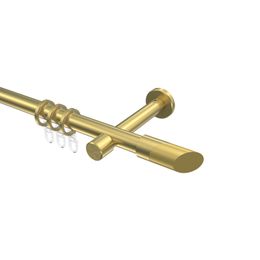 GARDINENSTANGE Prestige Verano 260 cm (geteilt in 2 x 130 cm), 1-l&auml;ufig, 20 mm &Oslash; Messing-Optik