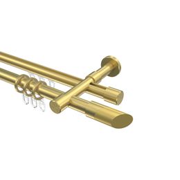 GARDINENSTANGE RUNDROHR-INNENLAUF Prestige Verano 100 cm, 2-l&auml;ufig, 20 mm &Oslash; Messing-Optik