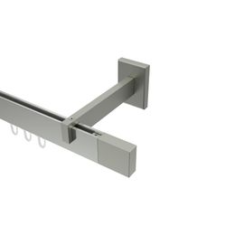 GARDINENSTANGE INNENLAUF Smartline Lox 520 cm (geteilt in 4 x 130 cm), 1-l&auml;ufig, 14x35 mm Edelstahl-Optik