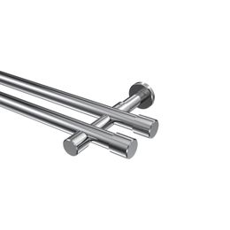 GARDINENSTANGE Prestige Santo 520 cm (geteilt in 4 x 130 cm), 2-l&auml;ufig (ohne Ringe), 20 mm &Oslash; Chrom