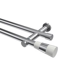 GARDINENSTANGE Platon Tanara 480 cm (geteilt in 3 x 160 cm), 2-l&auml;ufig (ohne Ringe), 20 mm &Oslash; Chrom